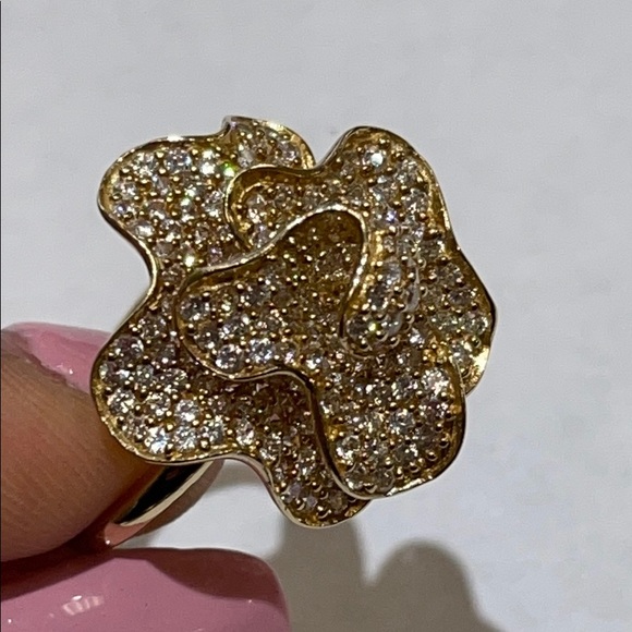 Jewelry | 14k Yellow Rose Ring W White Sapphire | Poshmark